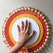 Set of 2 Hand & Foot Print Welcome Platter Cloth | Bridal Swagat Asan ...