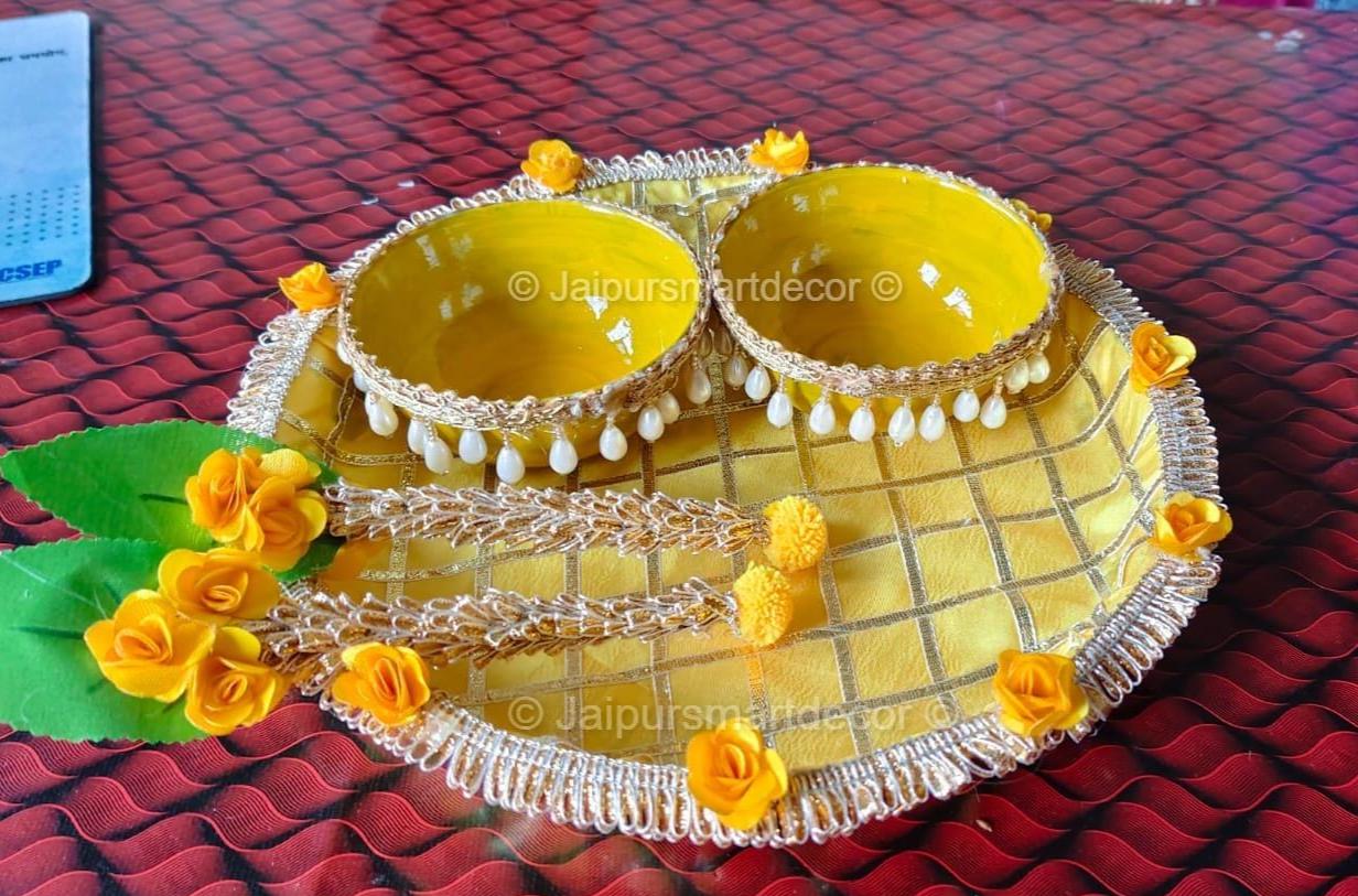 Haldi Tray Decor for Wedding, Mehndi |indian Pakistani Maiyan ...
