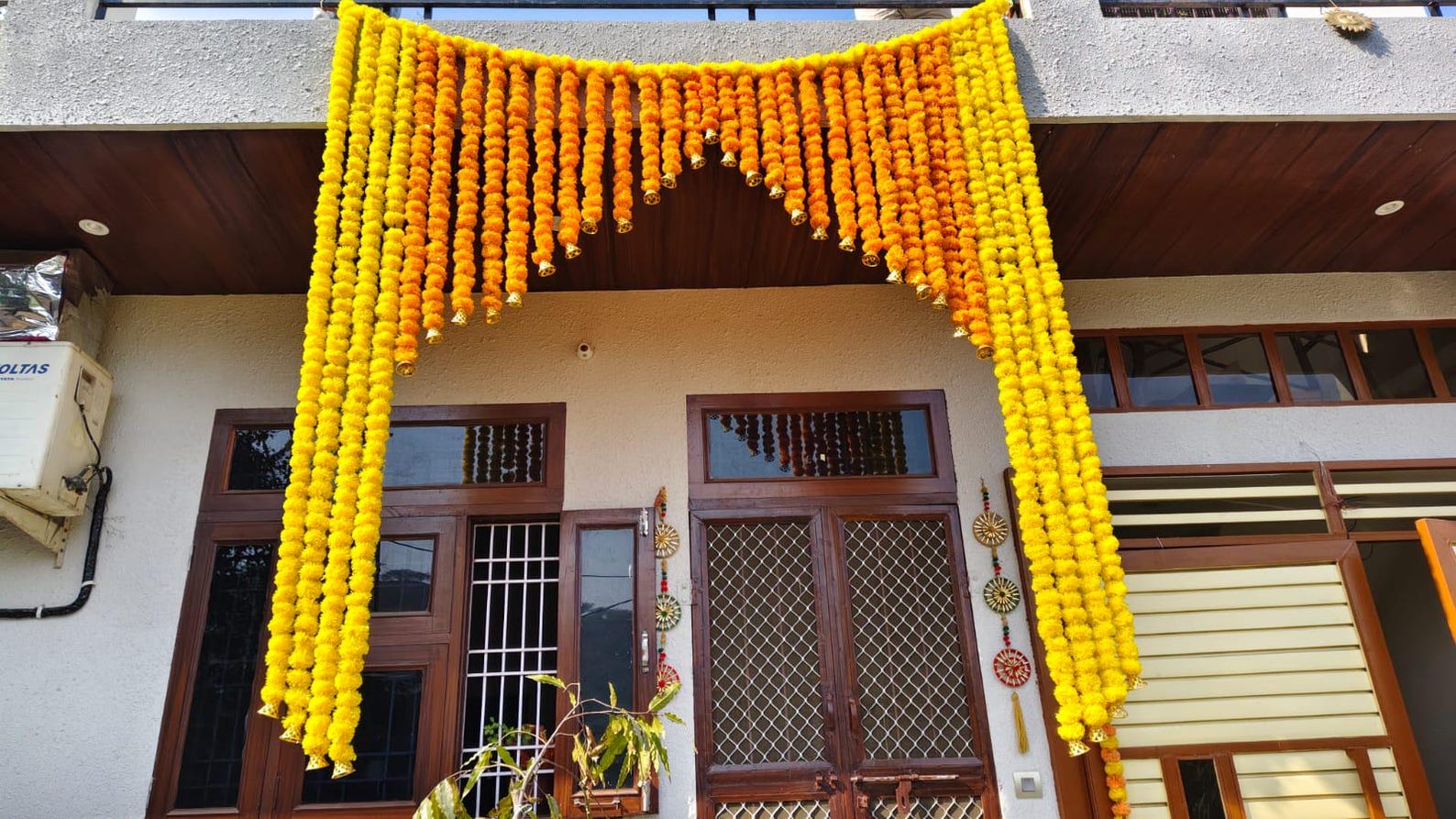 8x8 Feet Handcrafted Marigold Backdrop Toran | Indian Wedding ...