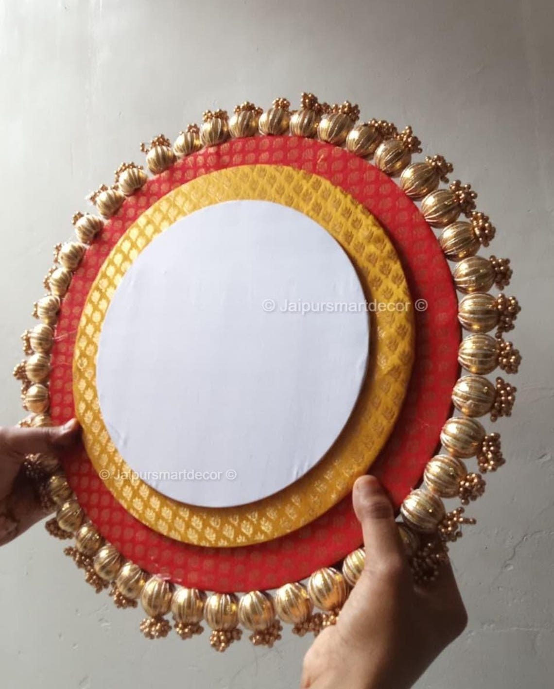 Set of 2 Hand & Foot Print Welcome Platter Cloth | Bridal Swagat Asan ...