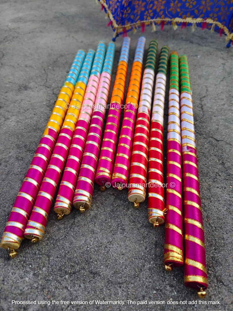 Handcrafted Dandiya Sticks Pair | Indian Wedding&garba Dance Prop ...