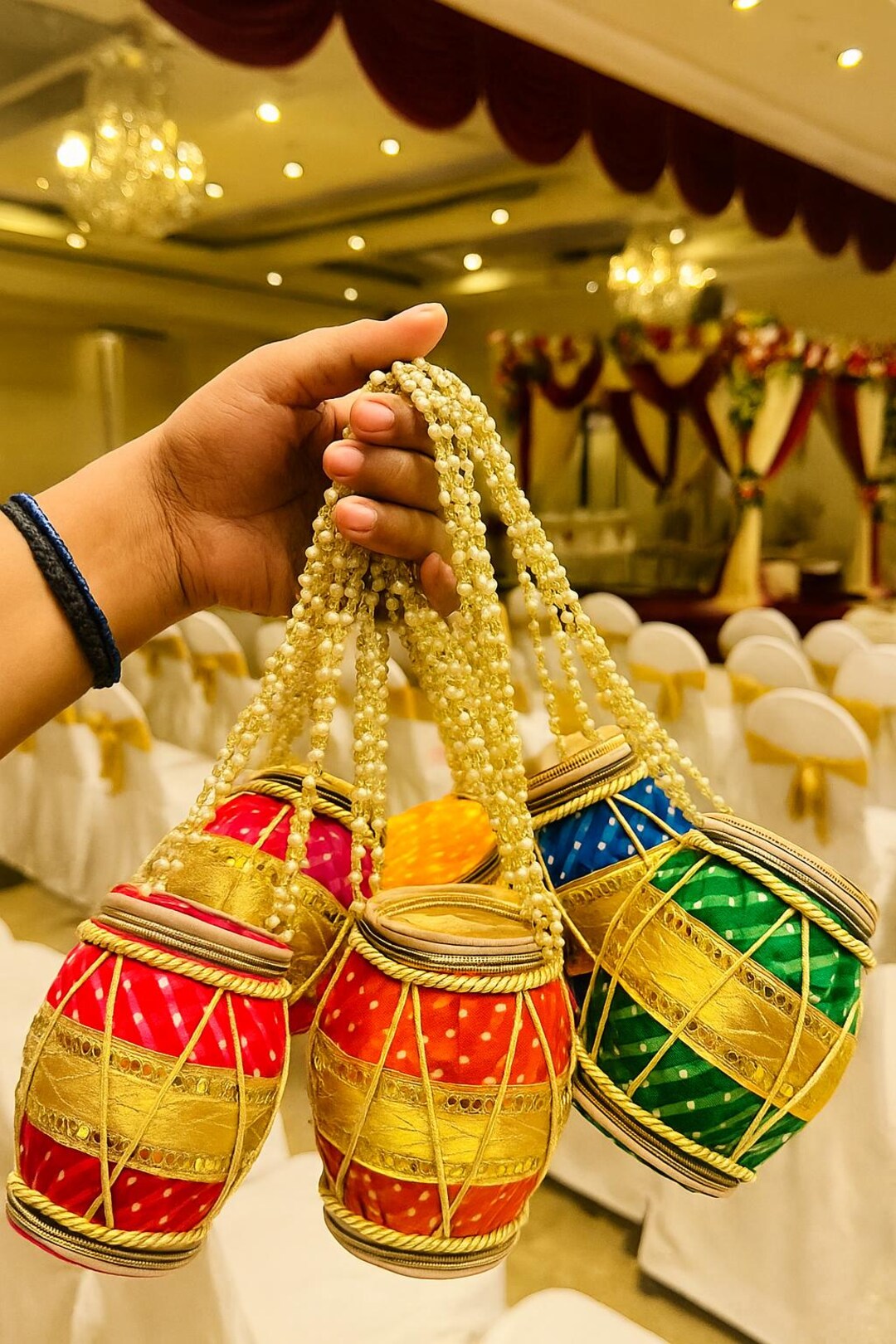 Dholki Style Gift Bags,traditional Dholki Bag for Dry Fruits or Money ...