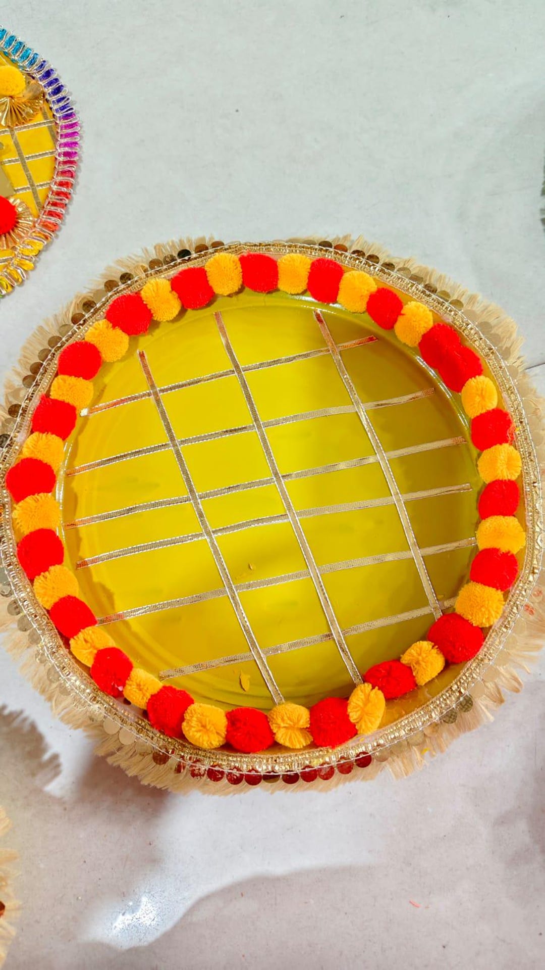 Handmade Haldi Ceremony Platter Set | Yellow Maiyan Thali With ...