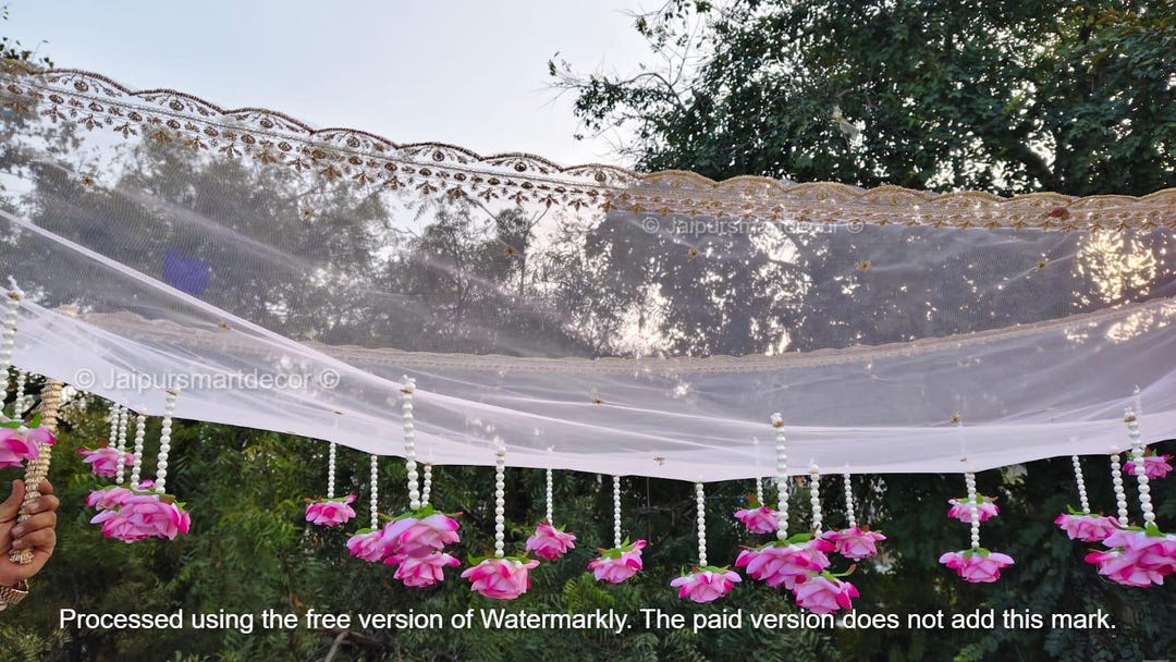 Pink Floral Bridal Entry Chadar | Dulhan Wedding Entrance Shawl, Custom ...