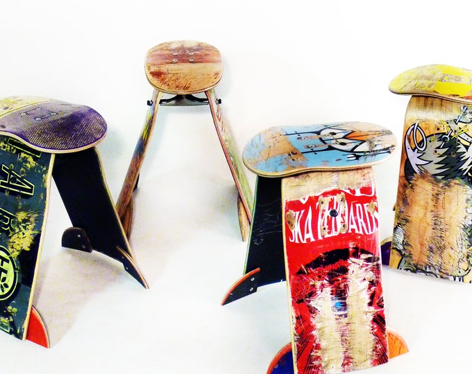 Basic Deckstool Recycled Skateboard Stool. Furniture Made - Etsy