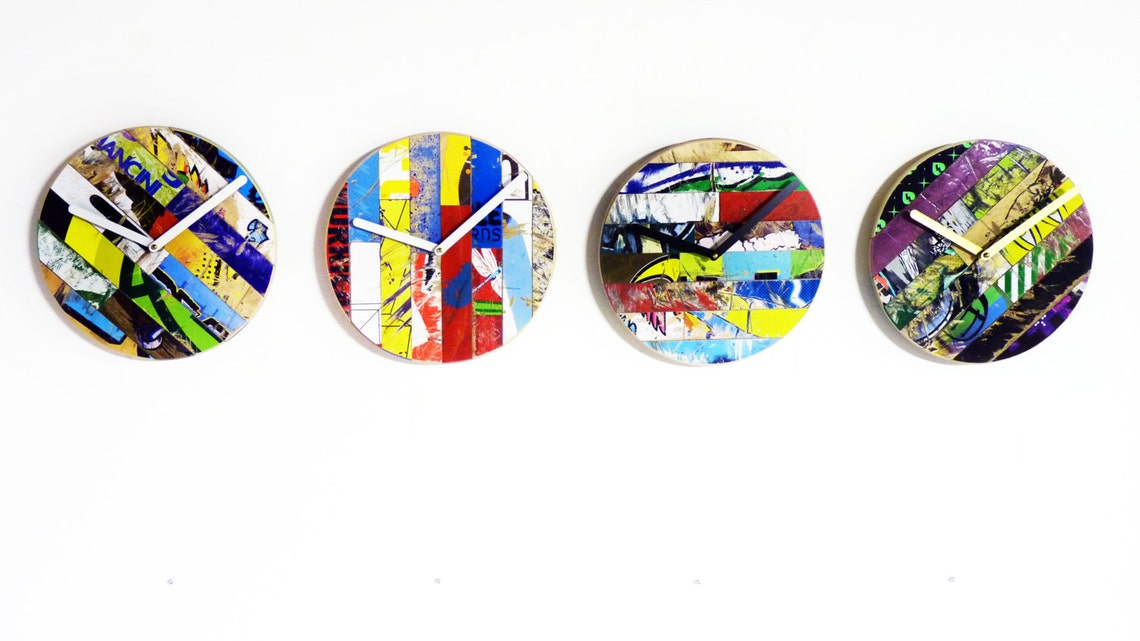 Basic Skateboard Clock 10 Dia. Round Wall Clock by - Etsy