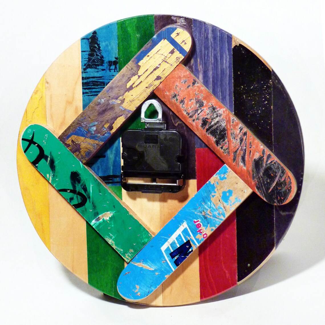 Basic Skateboard Clock 10 Dia. Round Wall Clock by - Etsy