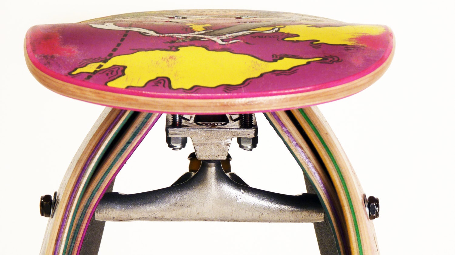 Recycled Skateboard Stool: 18" Upcycled Art Furniture - Etsy