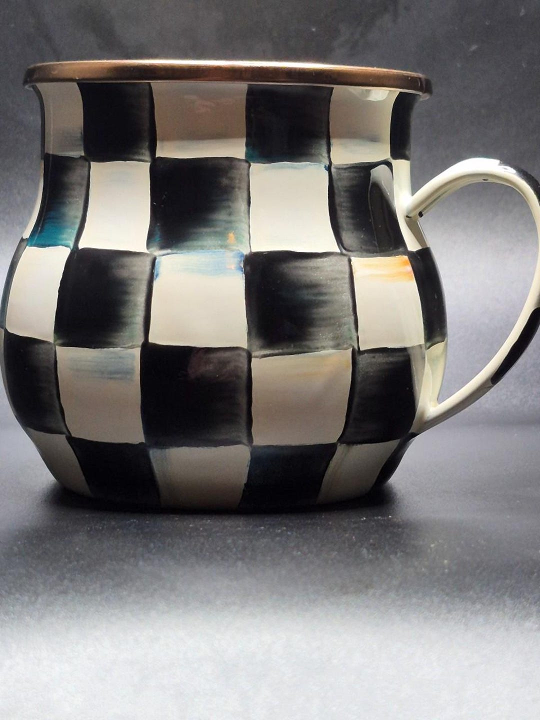 Mackenzie Childs 1995 Vintage Victoria & Richard Courtly Check Mug - Etsy