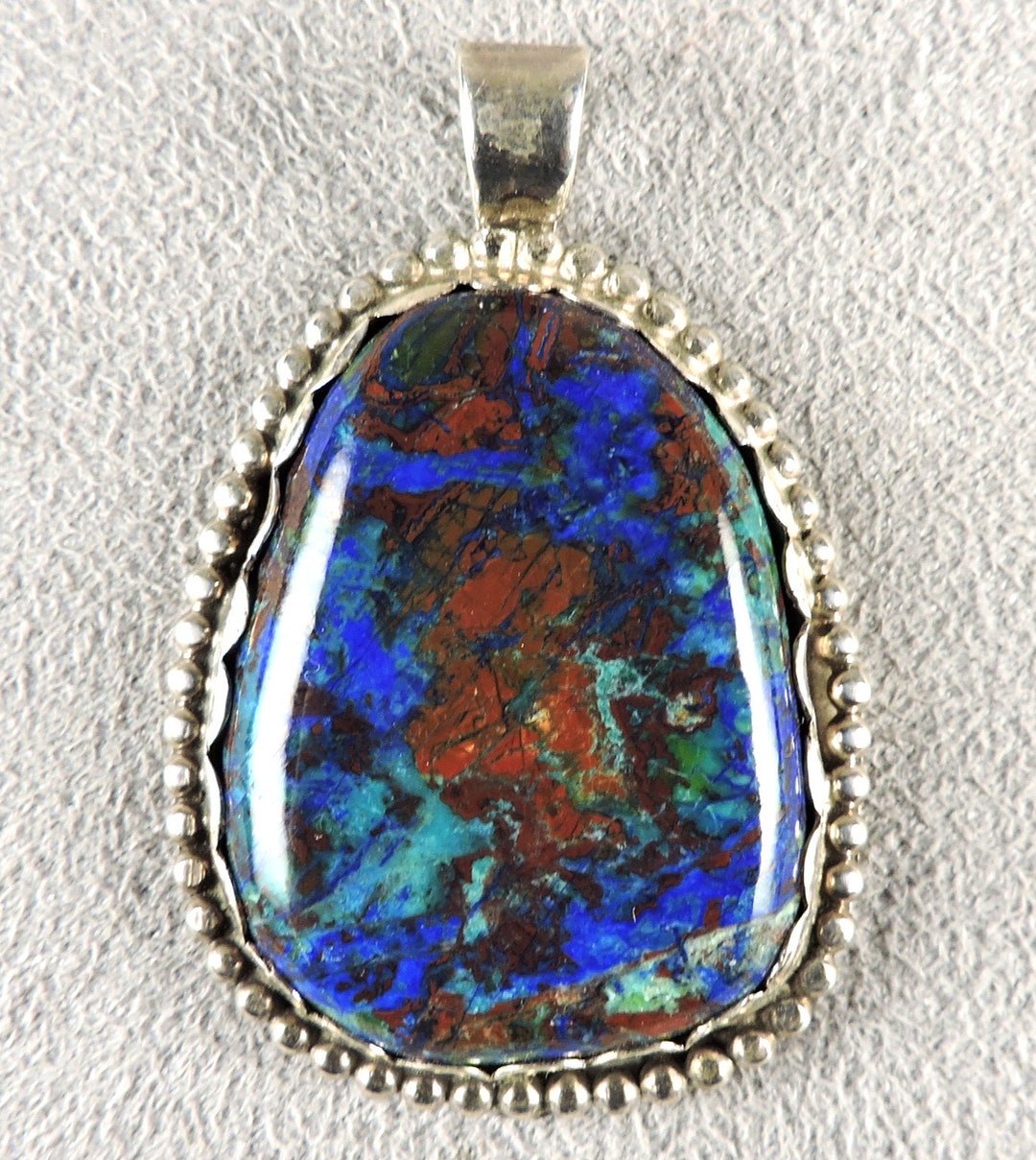 Blue Bird Azurite Necklace, Blue Bird Azurite Pendant in Serling Silver ...