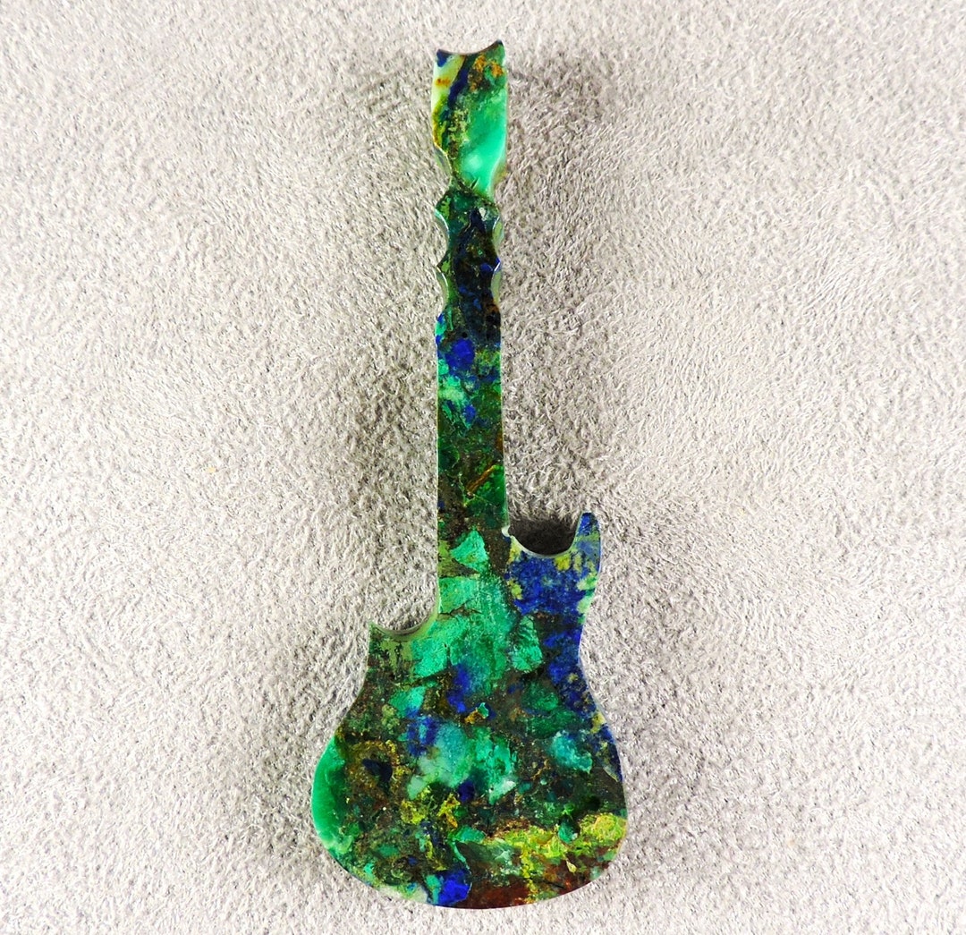 Azurite and Malachite Guitar, Azurite and Malachite Block, C5984, Hand ...