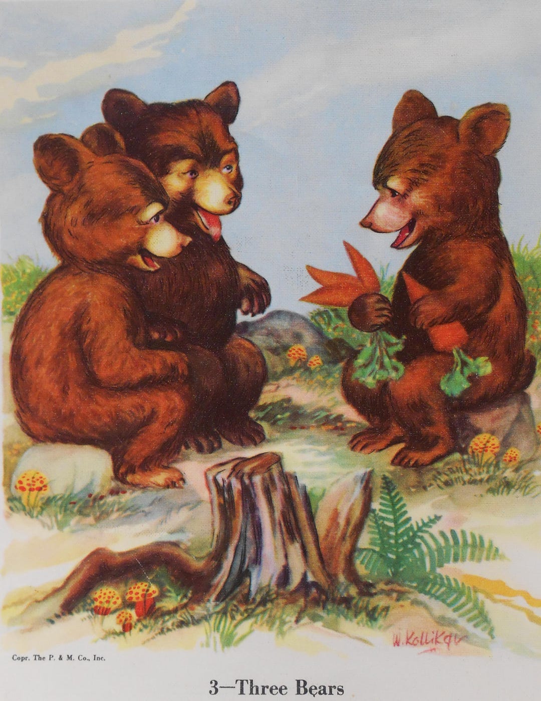 Vintage 1939 Linen Children's Book for Toddlers, 1-2-3 Picture Book ...