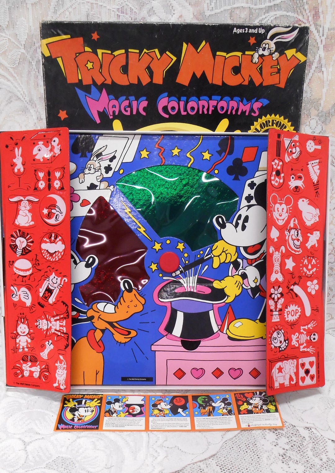 Vintage 1973 Walt Disney, Tricky Mickey, Mickey Mouse Colorforms Game ...