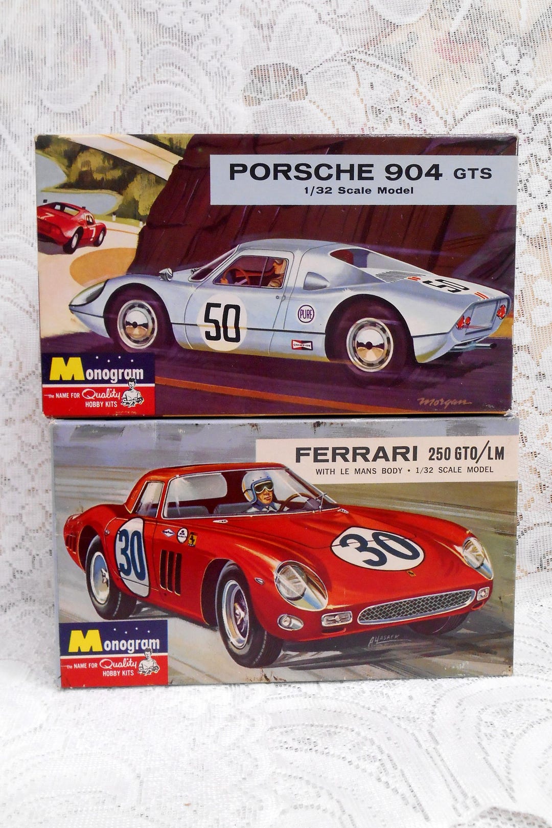 Two 1/32 Scale, 1964 Monogram Model Cars in Original Boxes, Ferrari ...