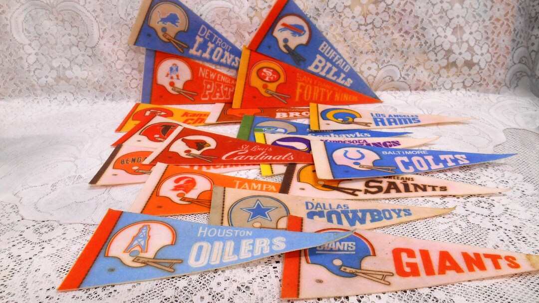 Vintage Felt Football Pennants: 9" Novelty Souvenir Collection - Etsy