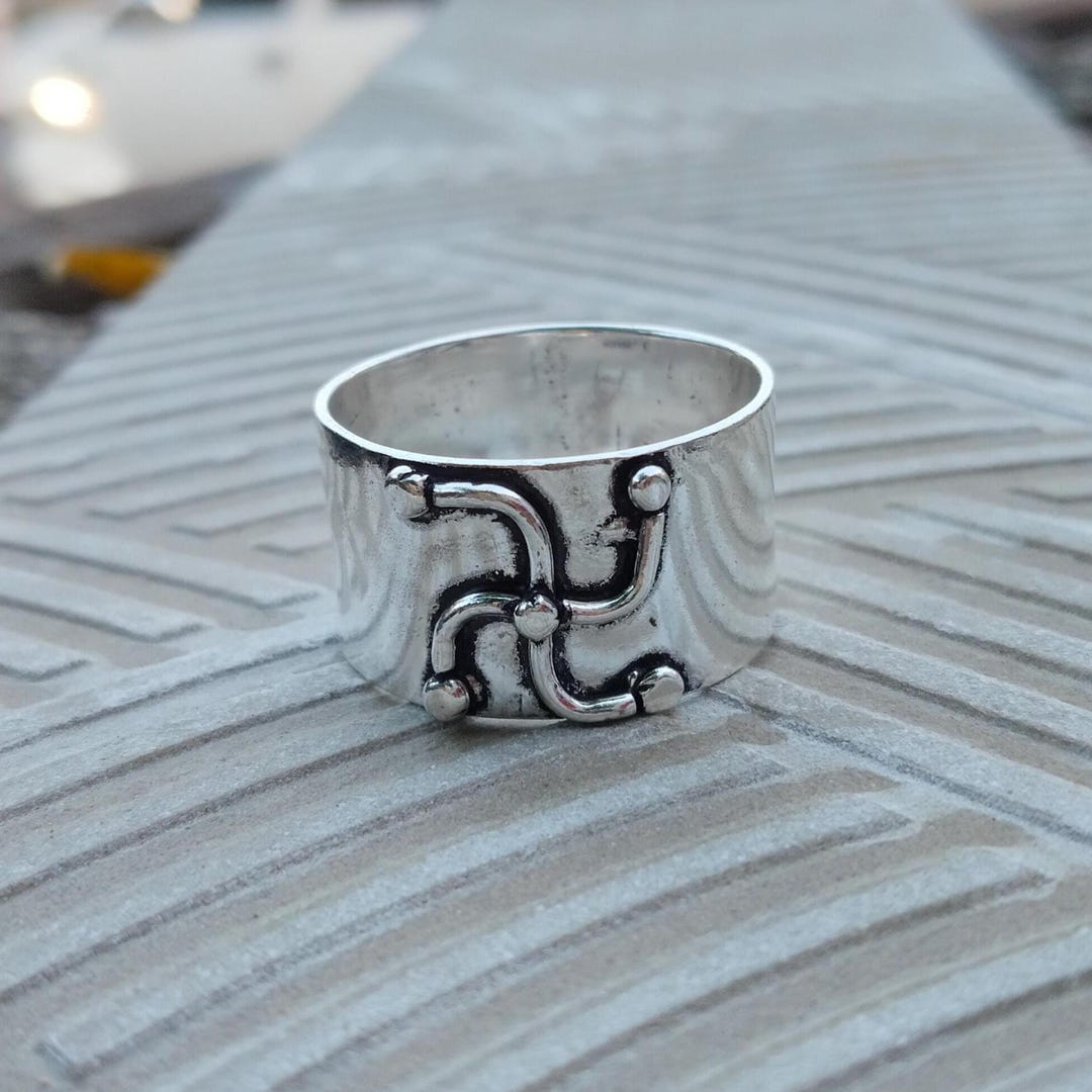 Sterling Silver Swastik Ring, Hindu Symbol Jewelry, Spiritual ...