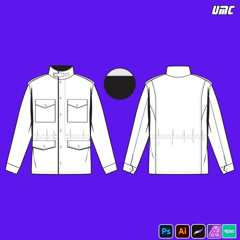 M-65 Field Jacket Mockup – Streetwear Template JPG PNG PDF | Editable ...