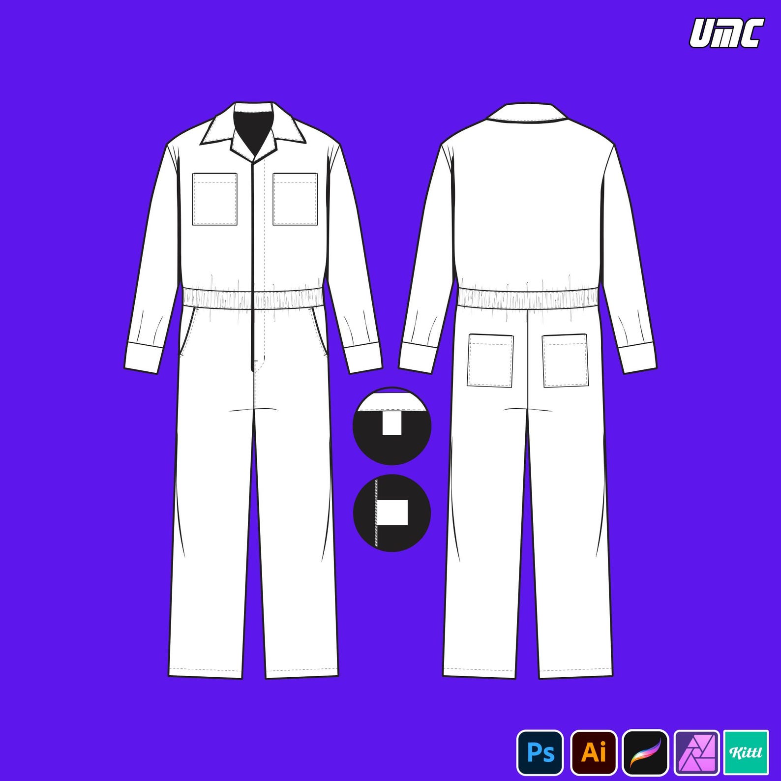 Long Sleeve Coveralls Mockup – JPG PNG PDF | Utility Streetwear Design ...