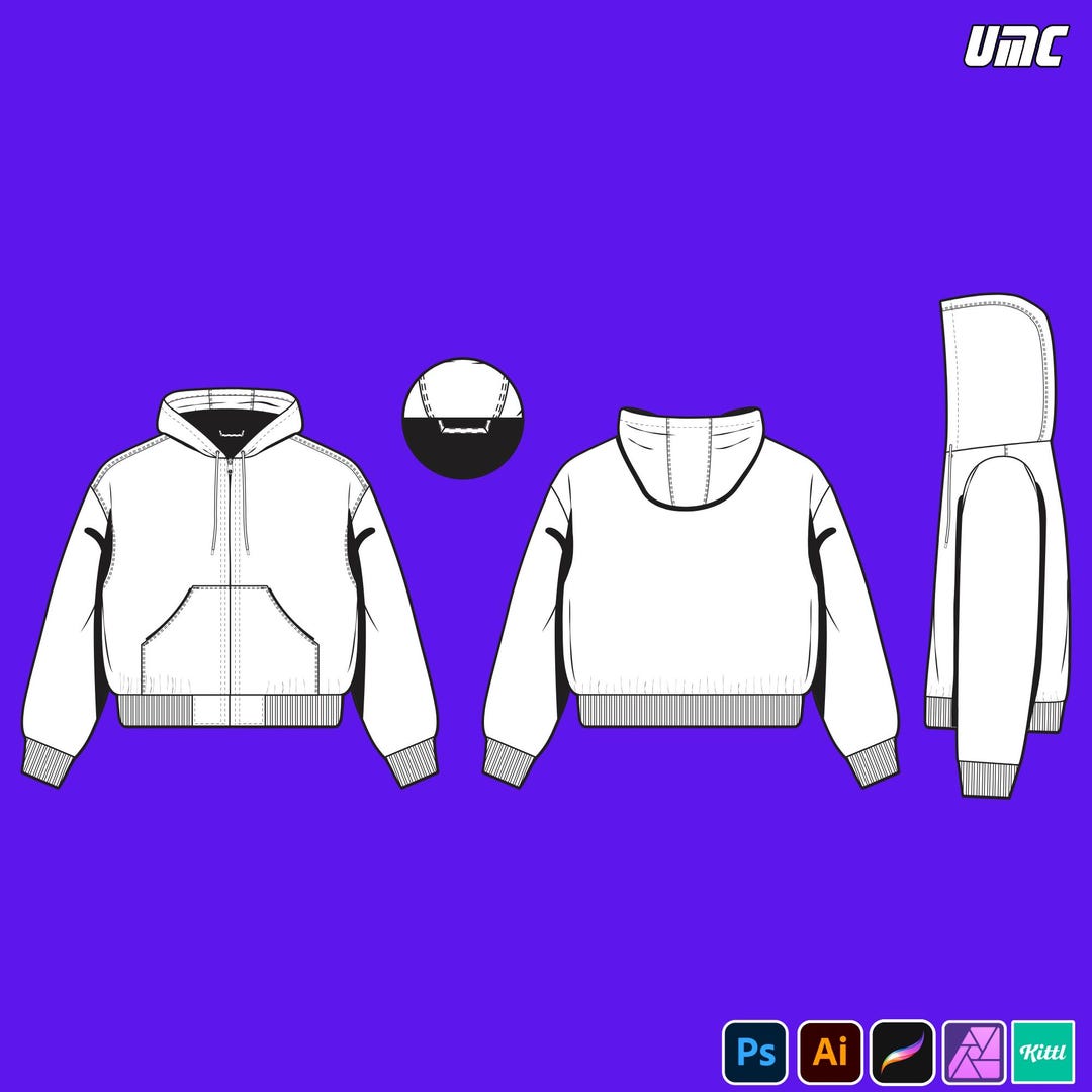 Cropped Hooded Work Jacket Mockup – JPG PNG PDF | Editable Streetwear ...