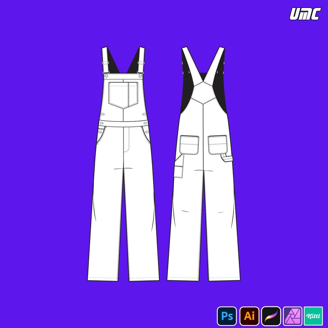 Overalls Mockup – JPG PNG PDF | Streetwear Workwear Template - Etsy