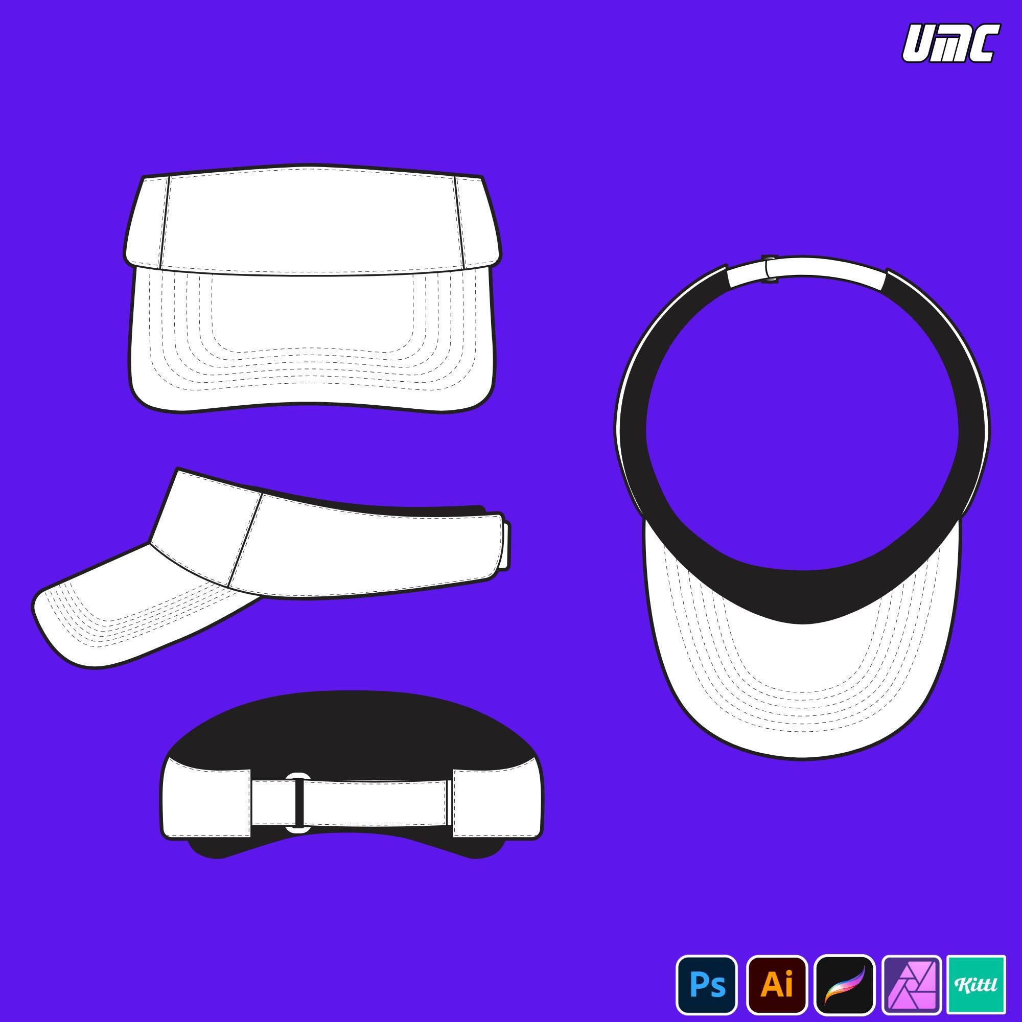 Visor Hat Mockup – JPG, PNG, PDF | Editable Cap Template for Streetwear ...