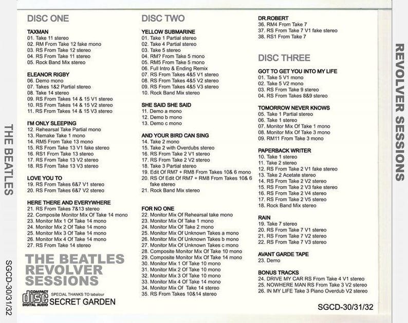 The Beatles Revolver Sessions 3 CD Outtakes and Alternates - Etsy