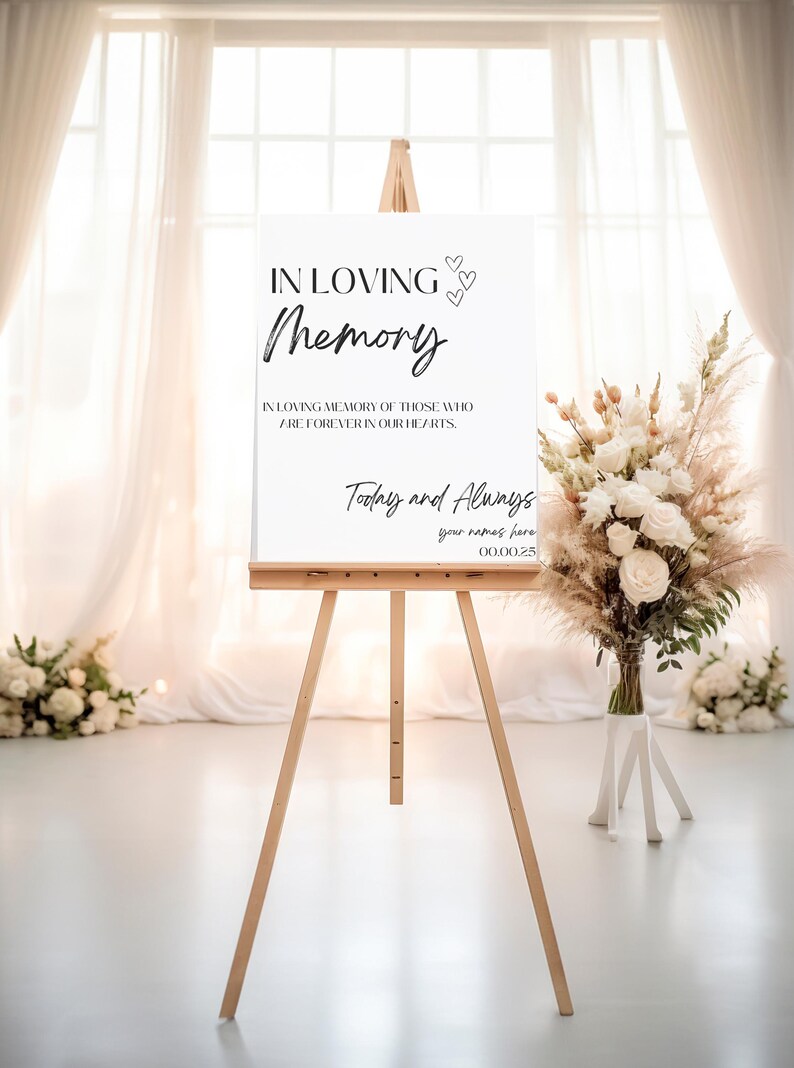 In Loving Memory Sign Template | Memorial Wedding Sign Canva ...