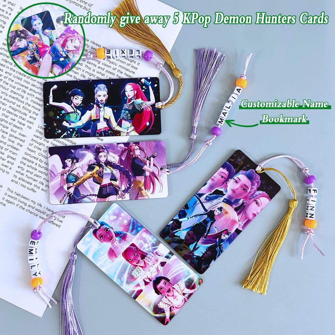 Personalised Kpop Demon Hunters Bookmark,custom Name Bookmark,huntrix ...