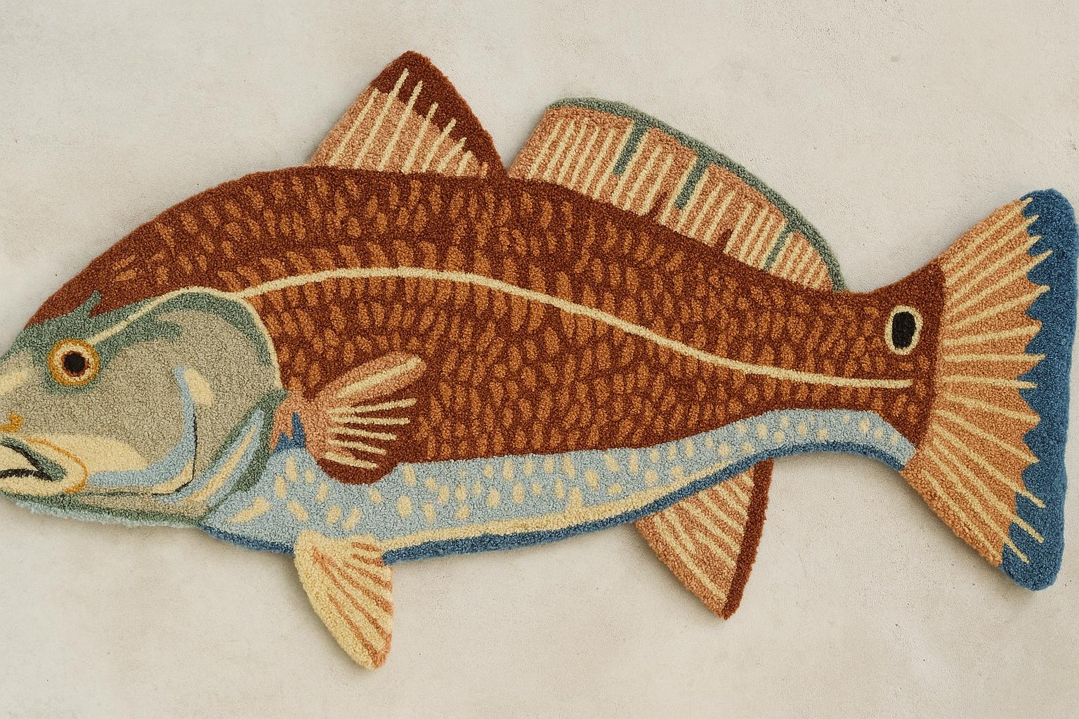Handmade Tufted Wool Fish Rug: Whimsical Nursery & Playroom Decor - Etsy