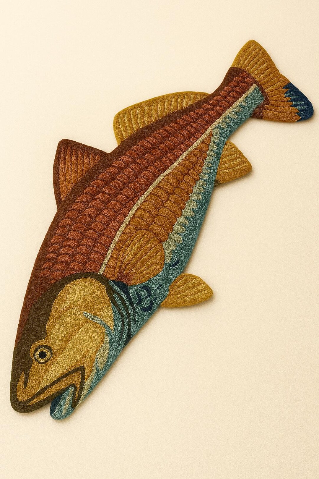 Handmade Tufted Wool Fish Rug: Whimsical Nursery & Playroom Decor - Etsy