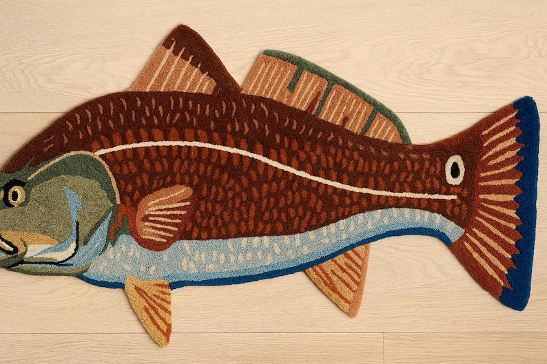 Handmade Tufted Wool Fish Rug: Whimsical Nursery & Playroom Decor - Etsy