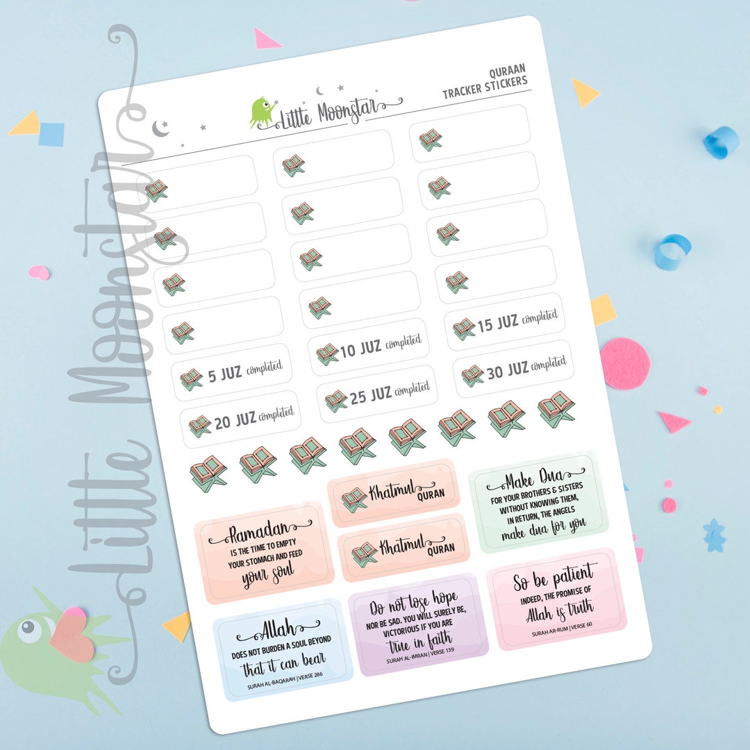 Quran Tracker Stickers, Ramadan Planning Stickers, Ramadan Journal ...