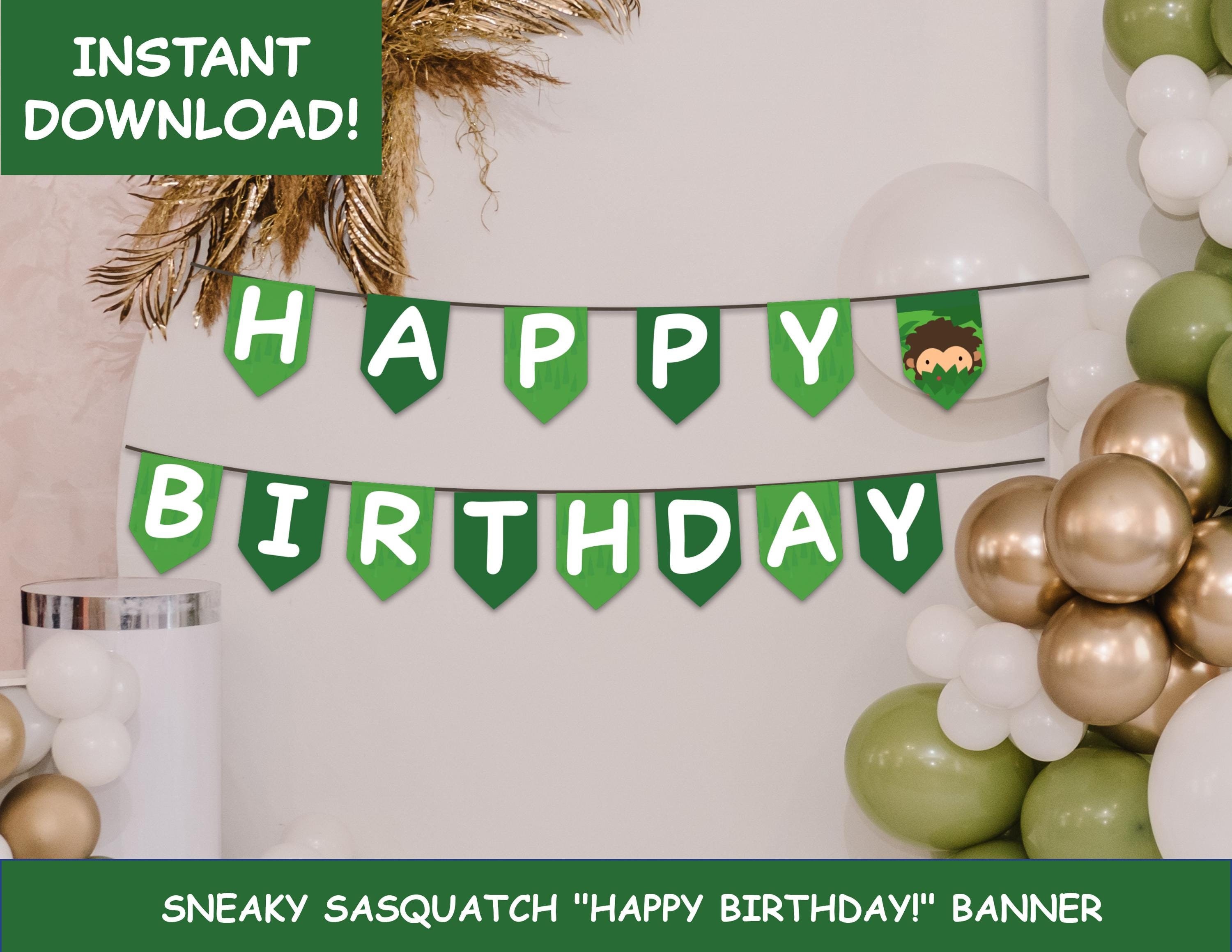 SNEAKY SASQUATCH Instant Download Happy Birthday Banner - Etsy