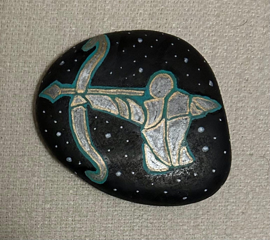 Sagittarius, Zodiac Sign, Rock, Stone, Rocks, Stones, Rock Painting ...