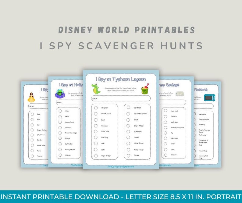 I SPY Walt Disney World Scavenger Hunts for Adults and Kids. WDW ...