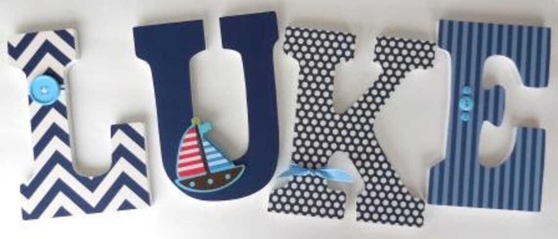 Wooden Letters for Boy Nursery Sailboat Sailing Theme - Etsy