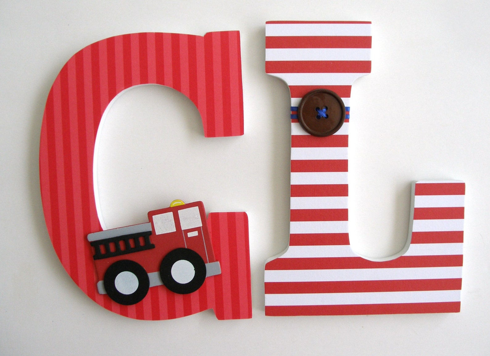 Personalized Wood Letter Set Firetruck Fire Engine Theme - Etsy Nederland