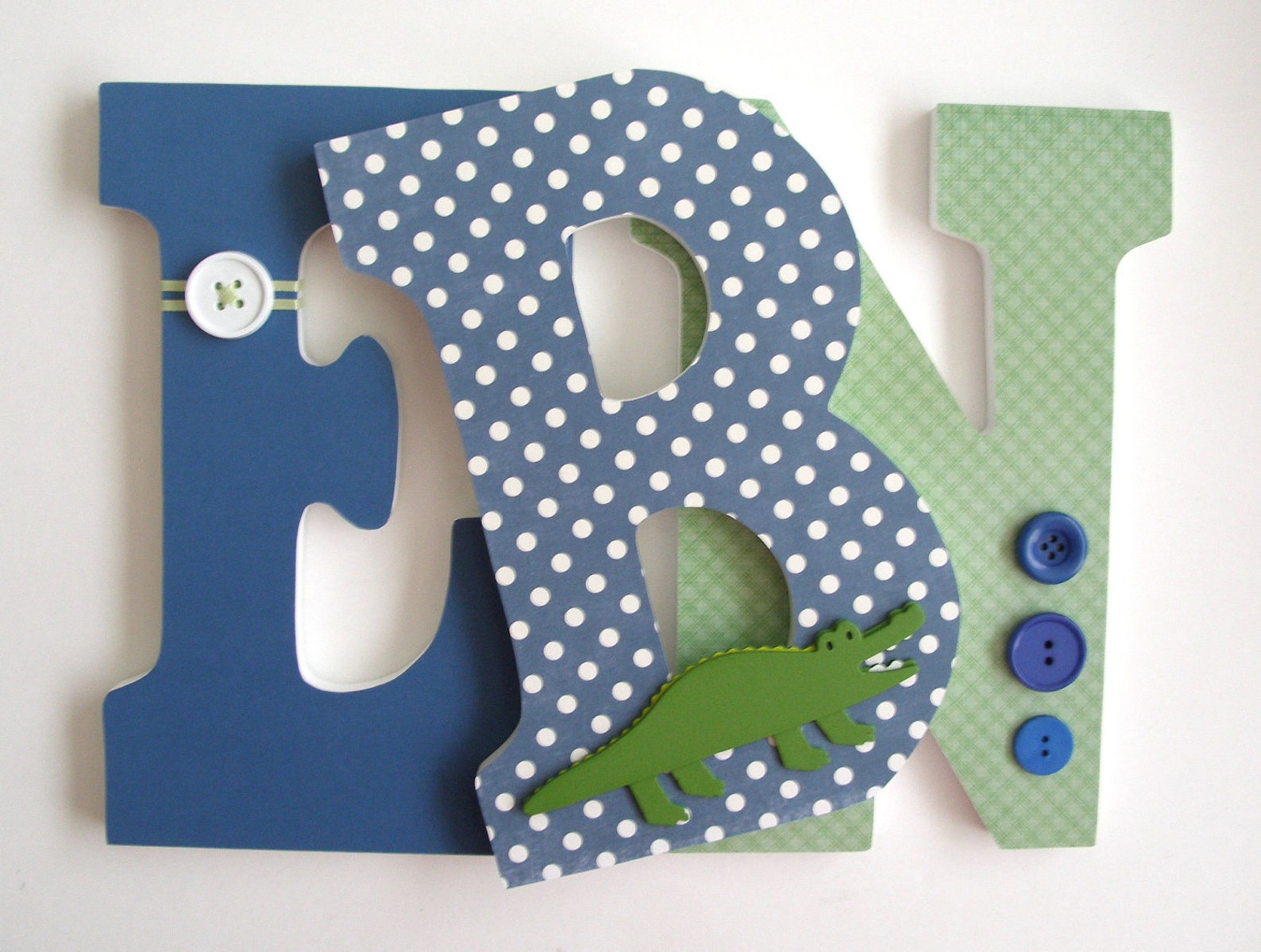 Alligator Custom Wooden Letters, Personalized Nursery Name Décor, Boy ...