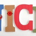 Set of 4 Decorated 9" Wooden Letters, Personalized Nursery Name Décor ...