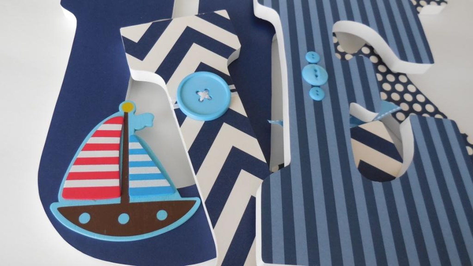 Wooden Letters for Boy Nursery Sailboat Sailing Theme - Etsy