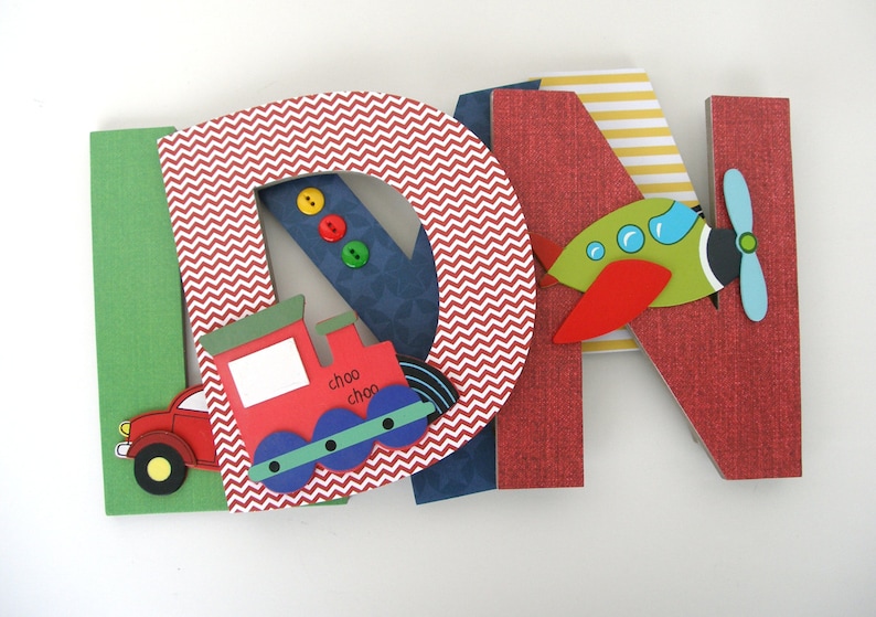 Transportation Wooden Letters for Nursery Trucks Planes and | Etsy
