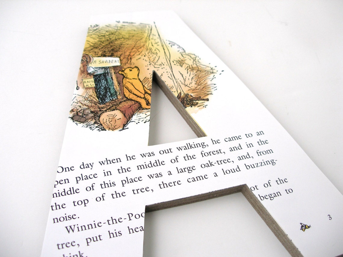 Winnie the Pooh Custom Letters Children's Used Book | Etsy