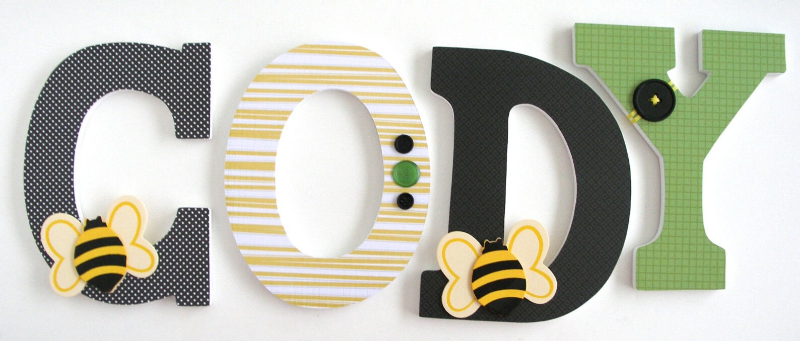 Bumblebee Custom Decorated Wooden Letters Nursery Name Décor | Etsy