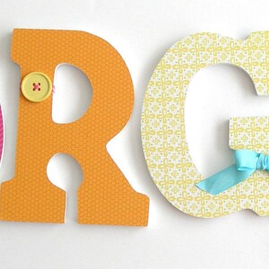 Set of 6 Decorated 9" Wooden Letters, Personalized Nursery Name Décor ...