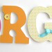 Set of 6 Decorated 9" Wooden Letters, Personalized Nursery Name Décor ...