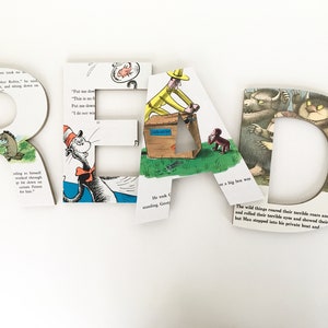 Read Custom Wood Letters, Made From Used Children's Books, Nursery ...