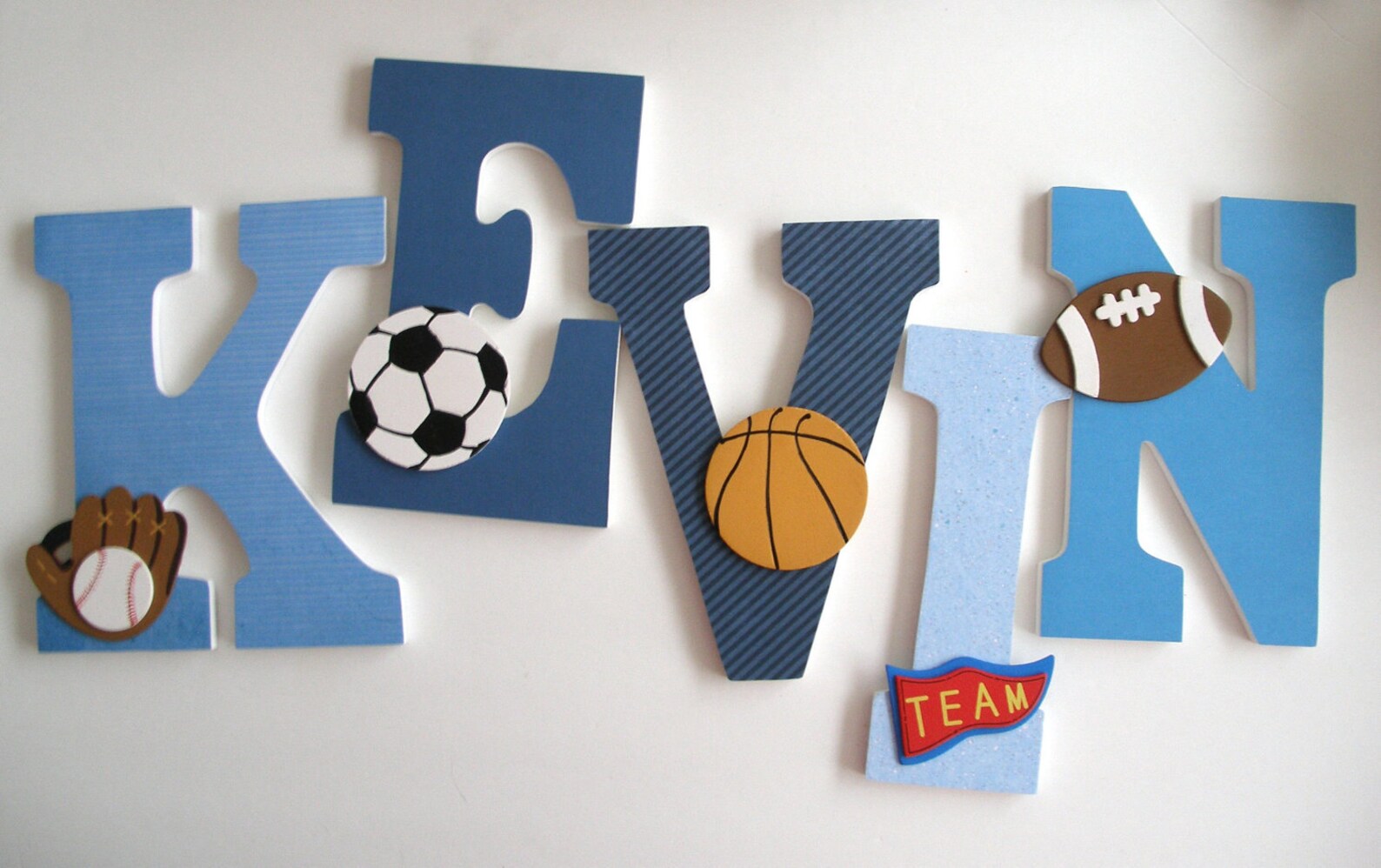Custom Wooden Letters Blue Theme Personalized Nursery Name - Etsy