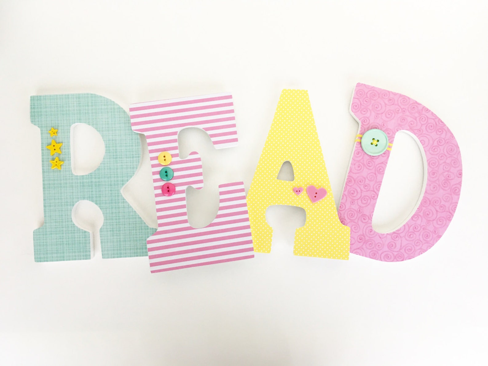 Read Custom Wood Letters, Nursery Décor, Library Wall Hanging ...