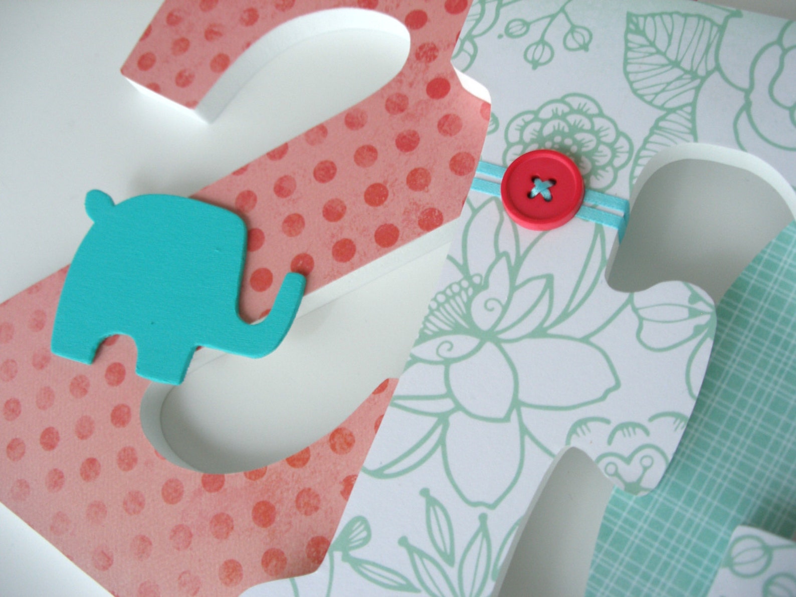 Wooden Wall Letters Coral and Teal Nursery Décor - Etsy