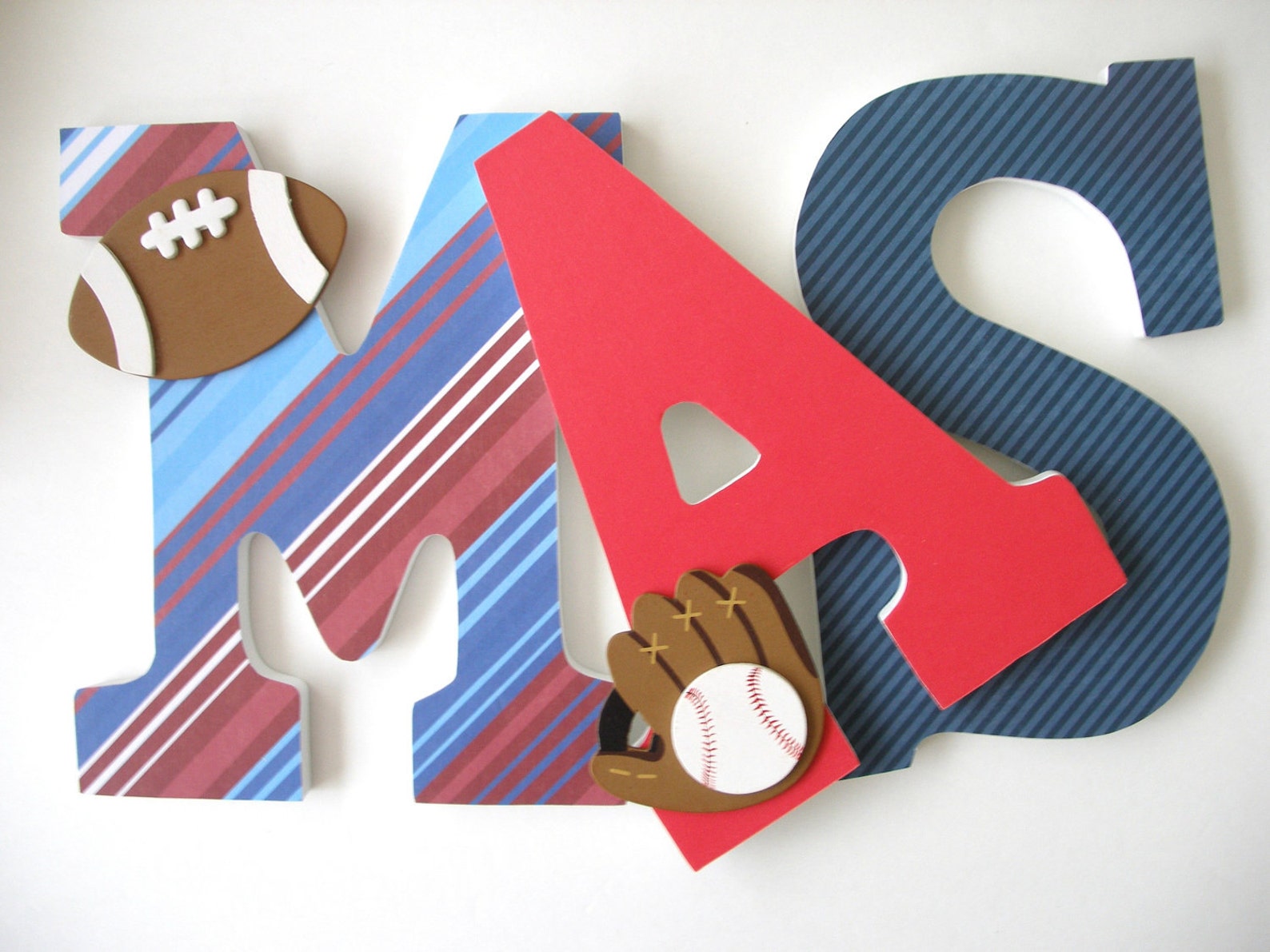 Wooden Letter Set, Sports Bedroom, Baby Boy Wood Letters for Nursery ...